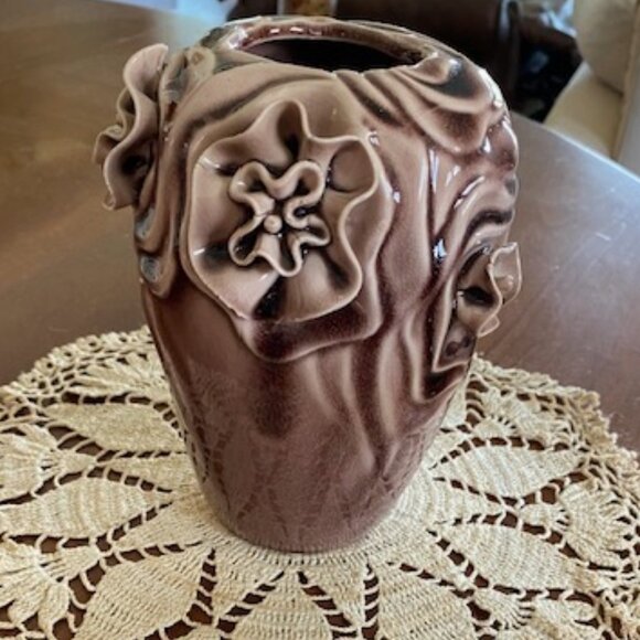 Source Unknown | Accents | Unusual Glazed Ceramic Purple Draped Cloth ...